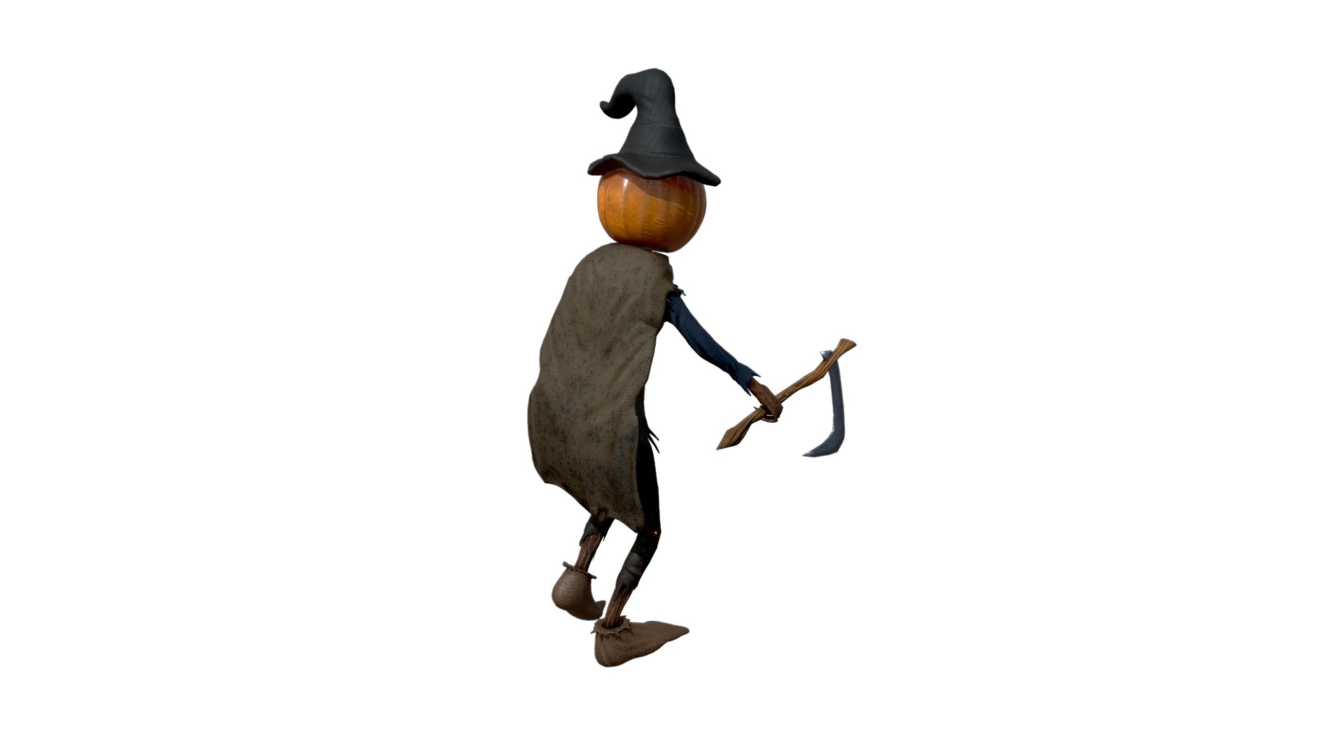Scary Pumpkin Scarecrow - Mad Jackal 3D Model - TurboSquid 1862947