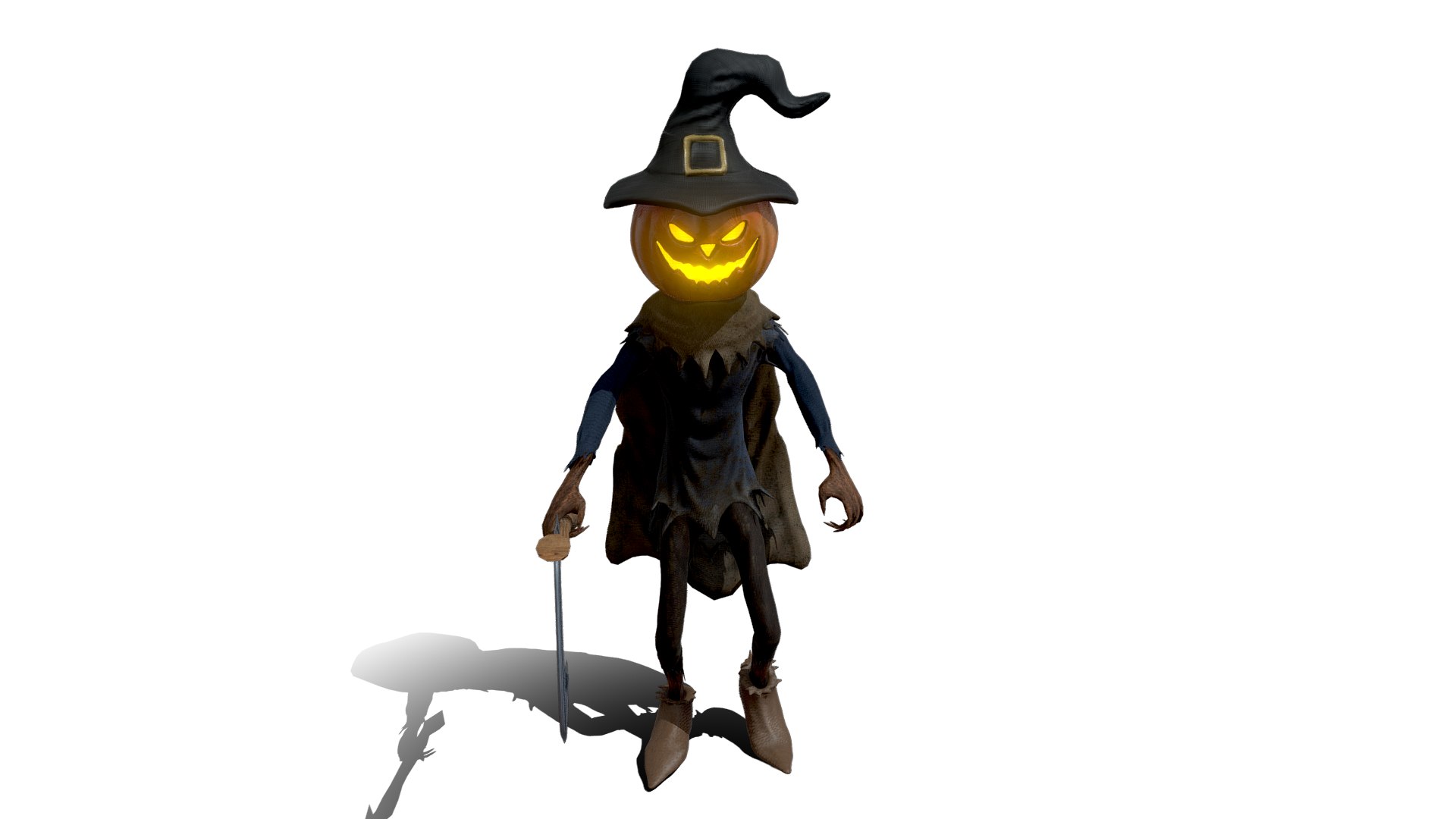 Scary Pumpkin Scarecrow - Mad Jackal 3D Model - TurboSquid 1862947