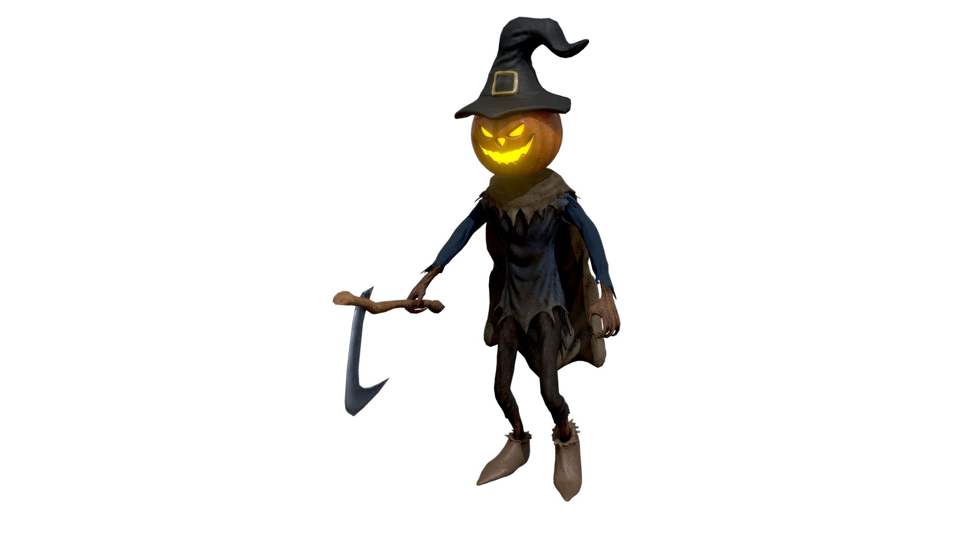 Scary Pumpkin Scarecrow - Mad Jackal 3D Model - TurboSquid 1862947