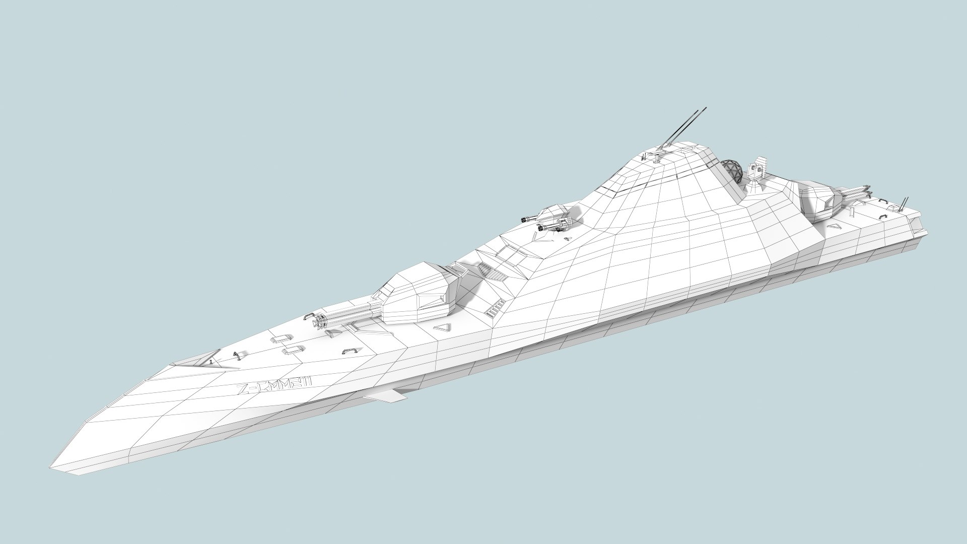 Futuristic Military Stealth Ship 3D model - TurboSquid 1728545