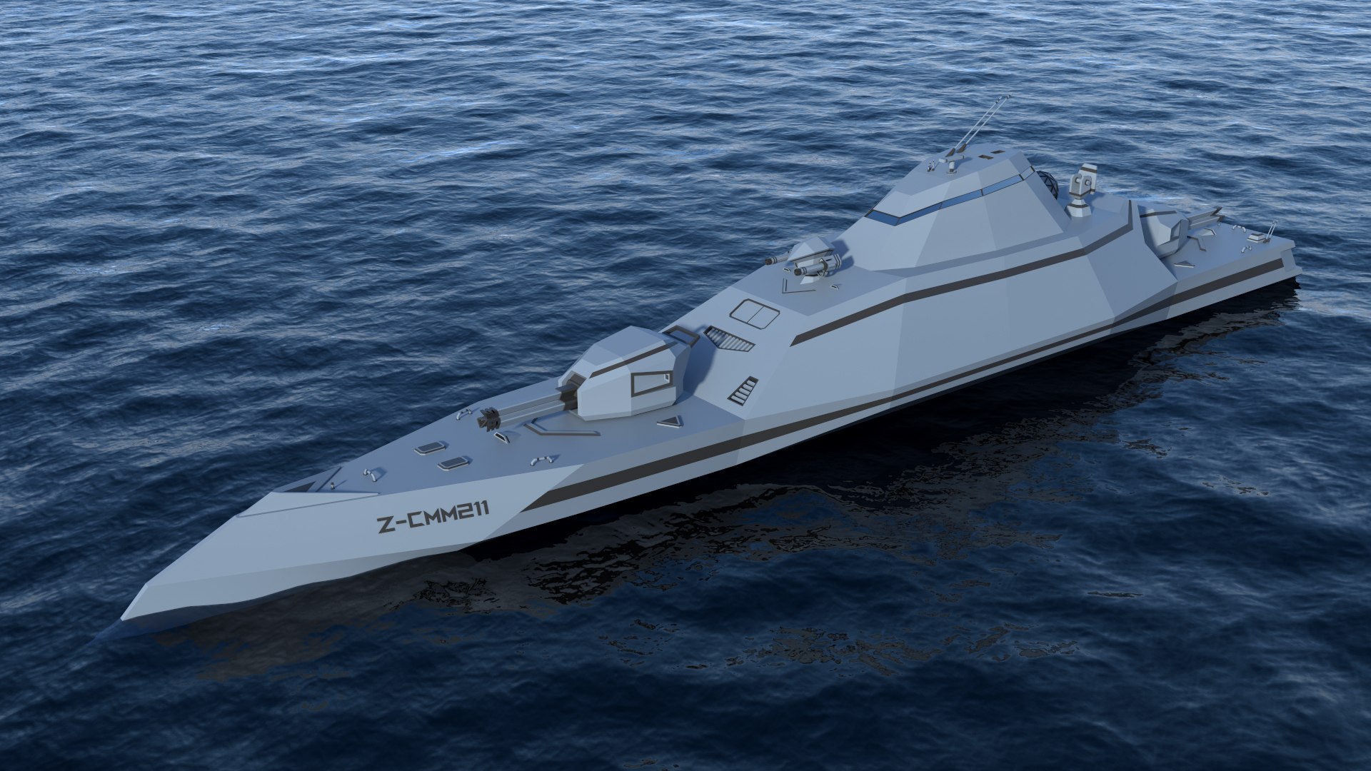 Futuristic Military Stealth Ship 3D model - TurboSquid 1728545