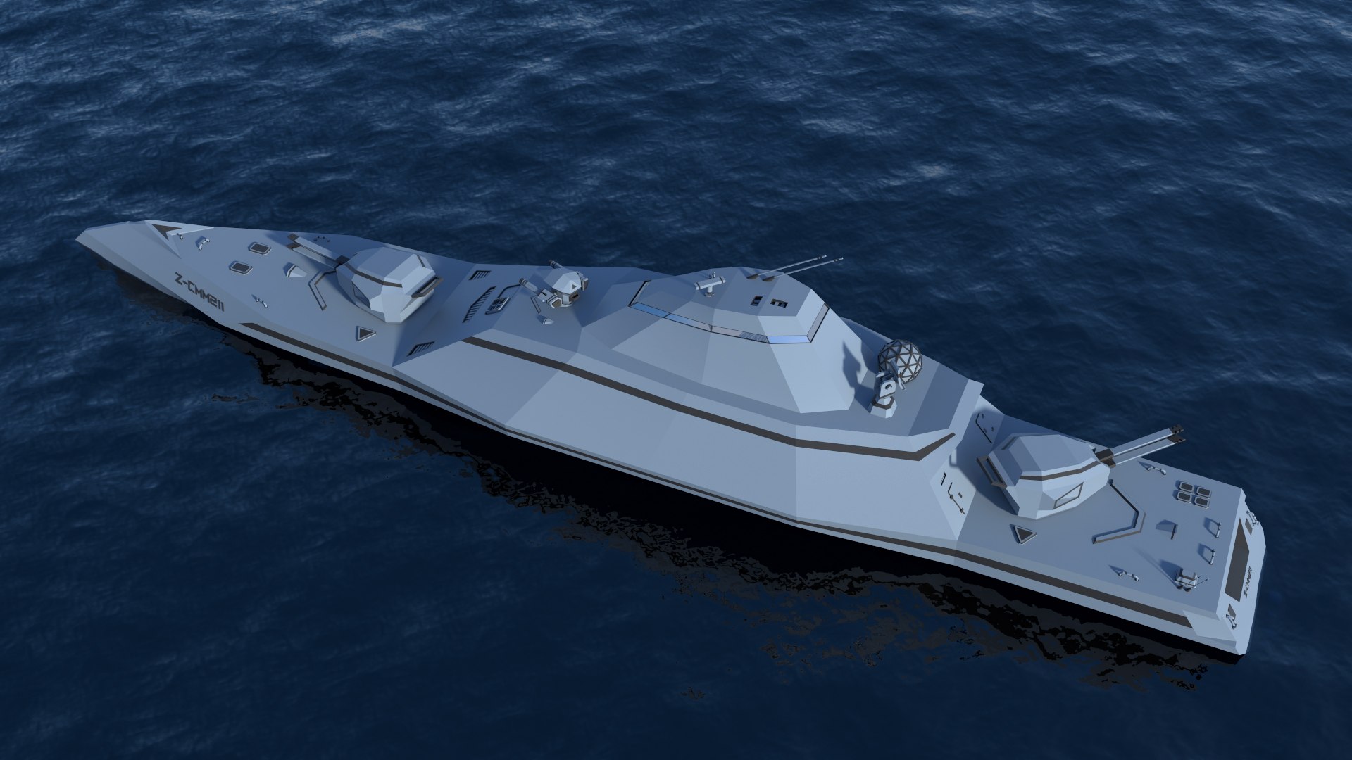 Futuristic Military Stealth Ship 3D Model - TurboSquid 1728545