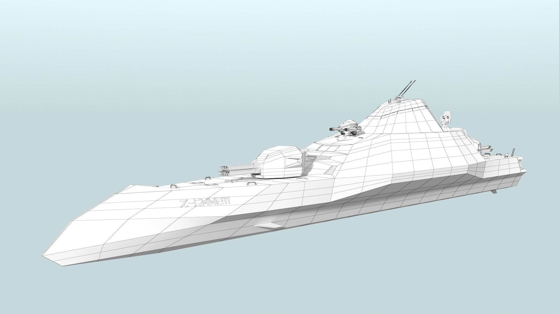 Futuristic Military Stealth Ship 3D Model - TurboSquid 1728545