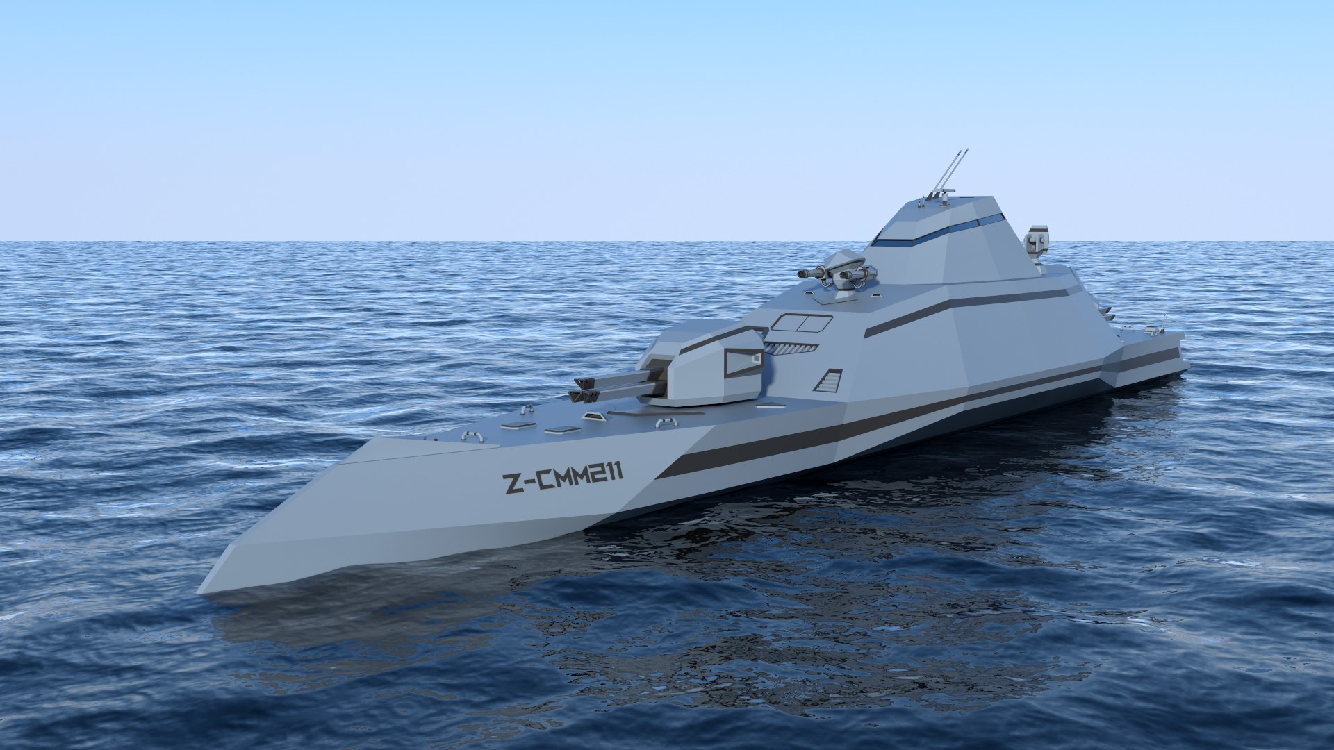 Futuristic Military Stealth Ship 3D Model - TurboSquid 1728545