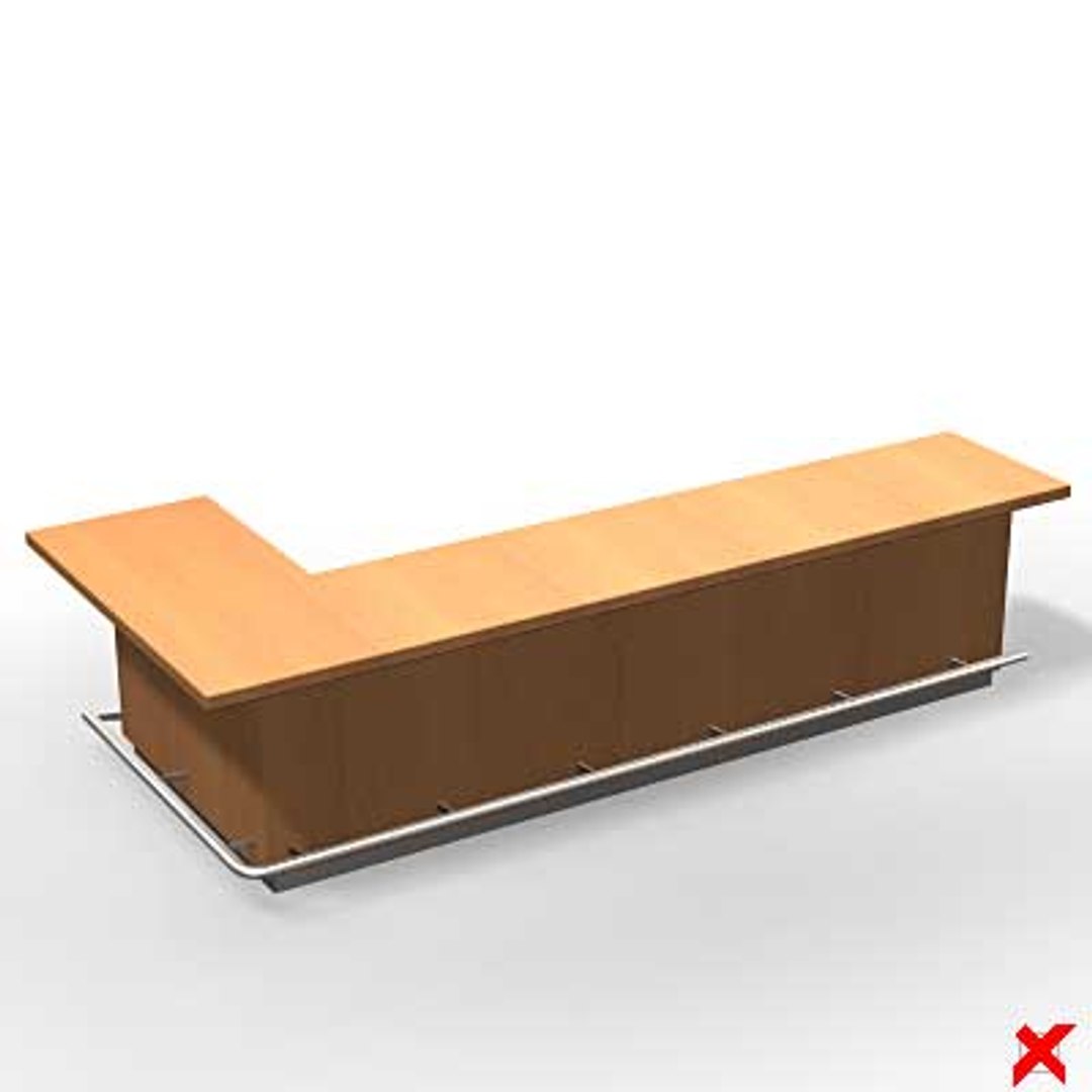 counter desk 3d max