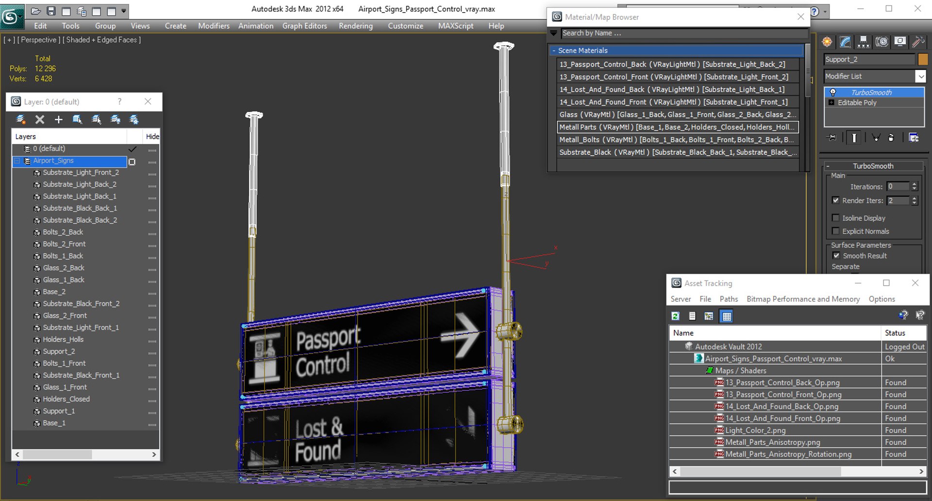 Airport Signs Passport Control Model - TurboSquid 1329413