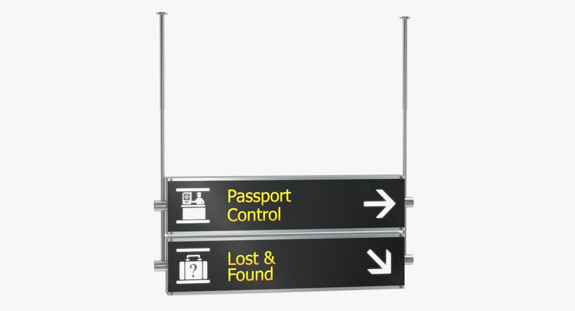 Airport Signs Passport Control Model - TurboSquid 1329413
