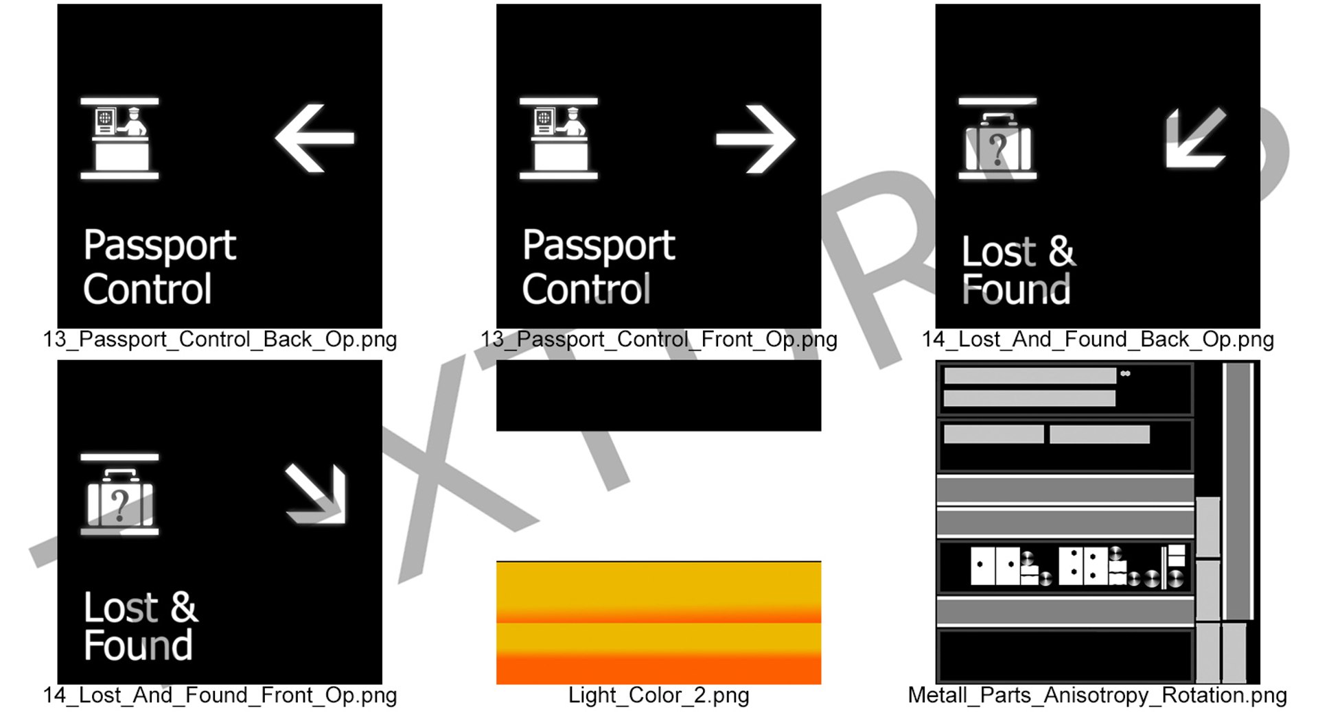 Airport Signs Passport Control Model - TurboSquid 1329413