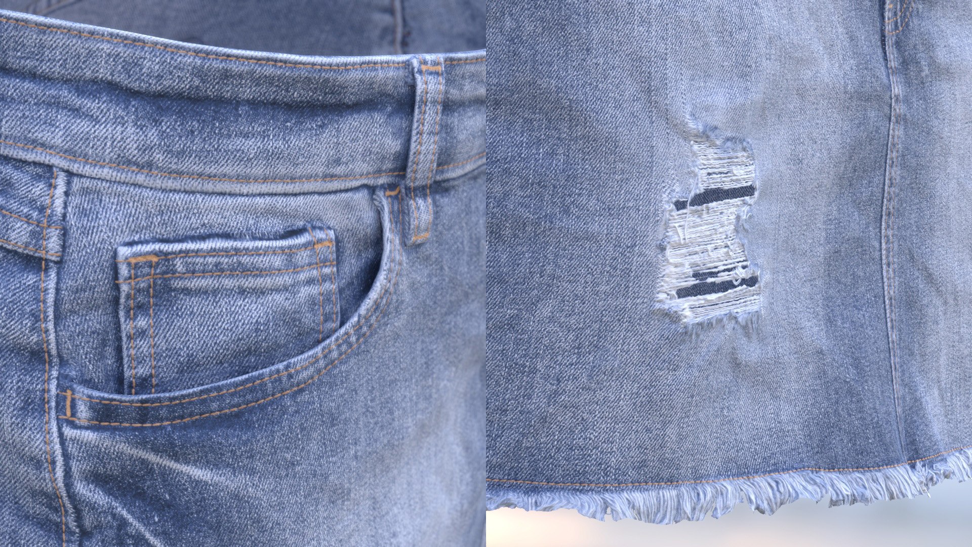 3D Man And Woman In Denim Skirt 87 - TurboSquid 2270924