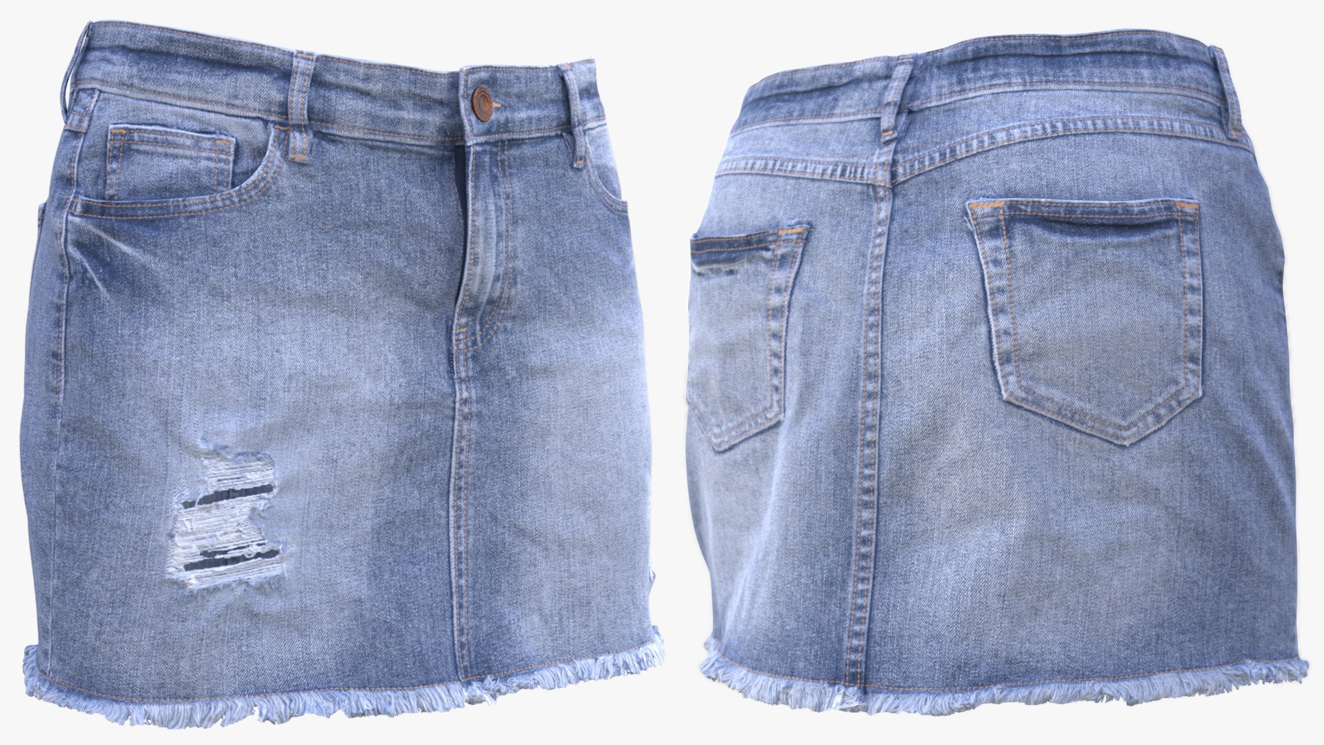 3D Man And Woman In Denim Skirt 87 - TurboSquid 2270924