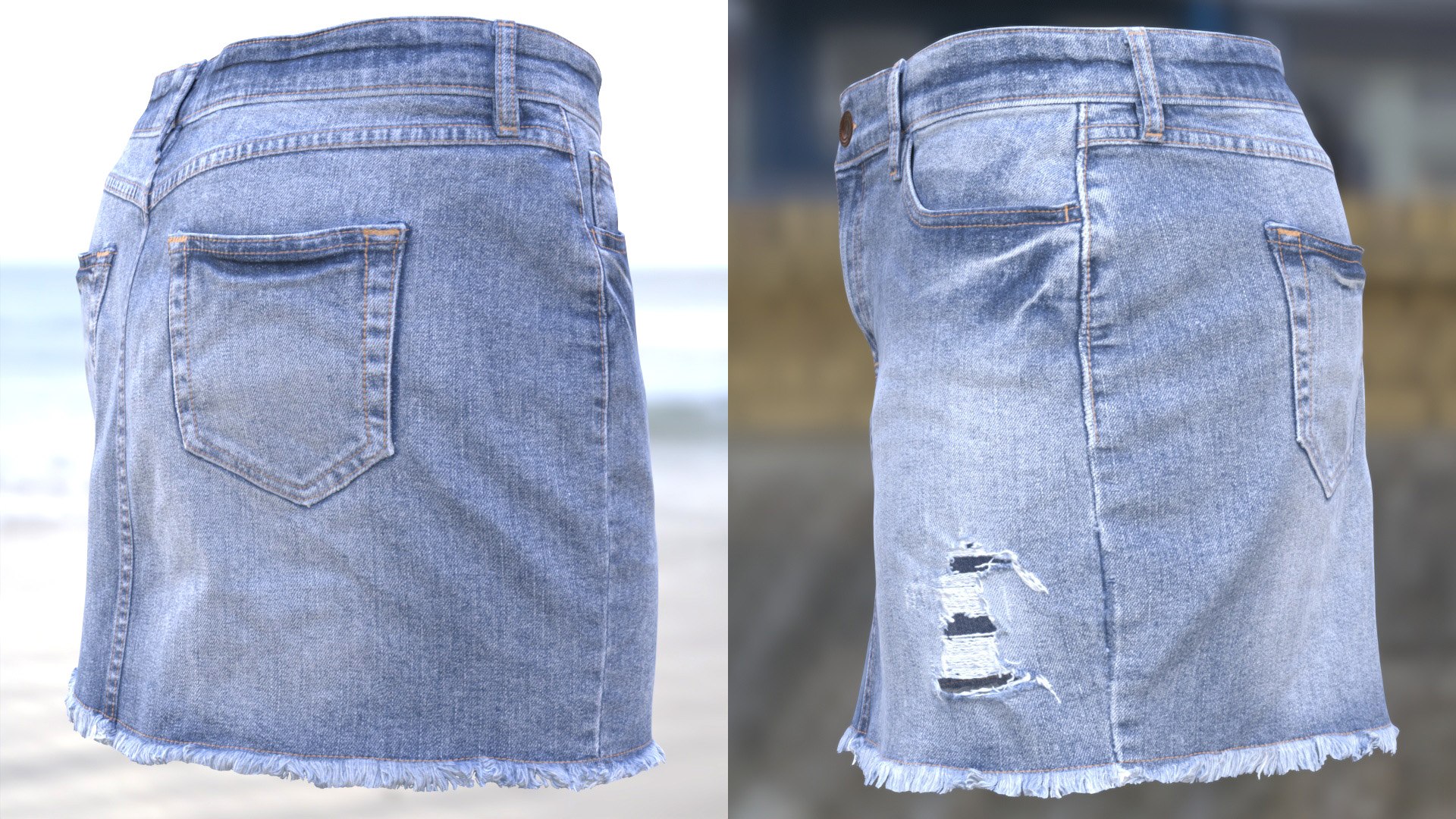 3D Man And Woman In Denim Skirt 87 - TurboSquid 2270924