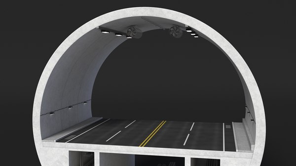 modelo 3d Sección transversal de un túnel de carretera - TurboSquid 2268776