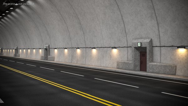 modelo 3d Sección transversal de un túnel de carretera - TurboSquid 2268776
