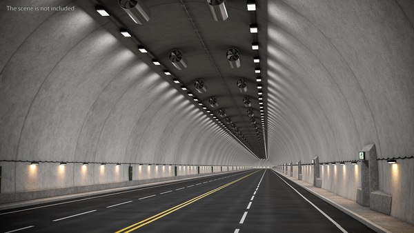 modelo 3d Sección transversal de un túnel de carretera - TurboSquid 2268776