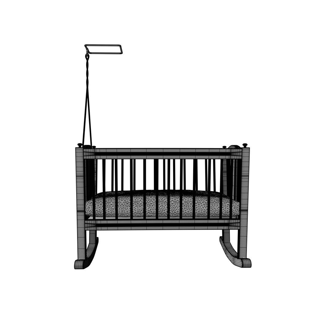 Wooden Baby Cot Wood 3D Model - TurboSquid 1597553
