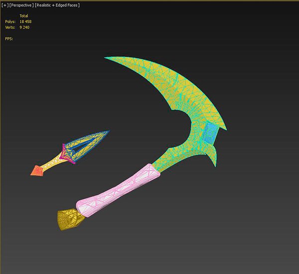 리그 오브 레전드 LOL KDA Akali Double Sickle Cosplay Weapon Prop 3D 모델 ...