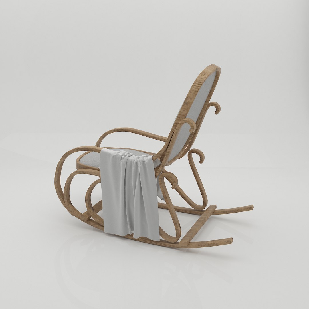 Wooden rocking chair model - TurboSquid 1338088