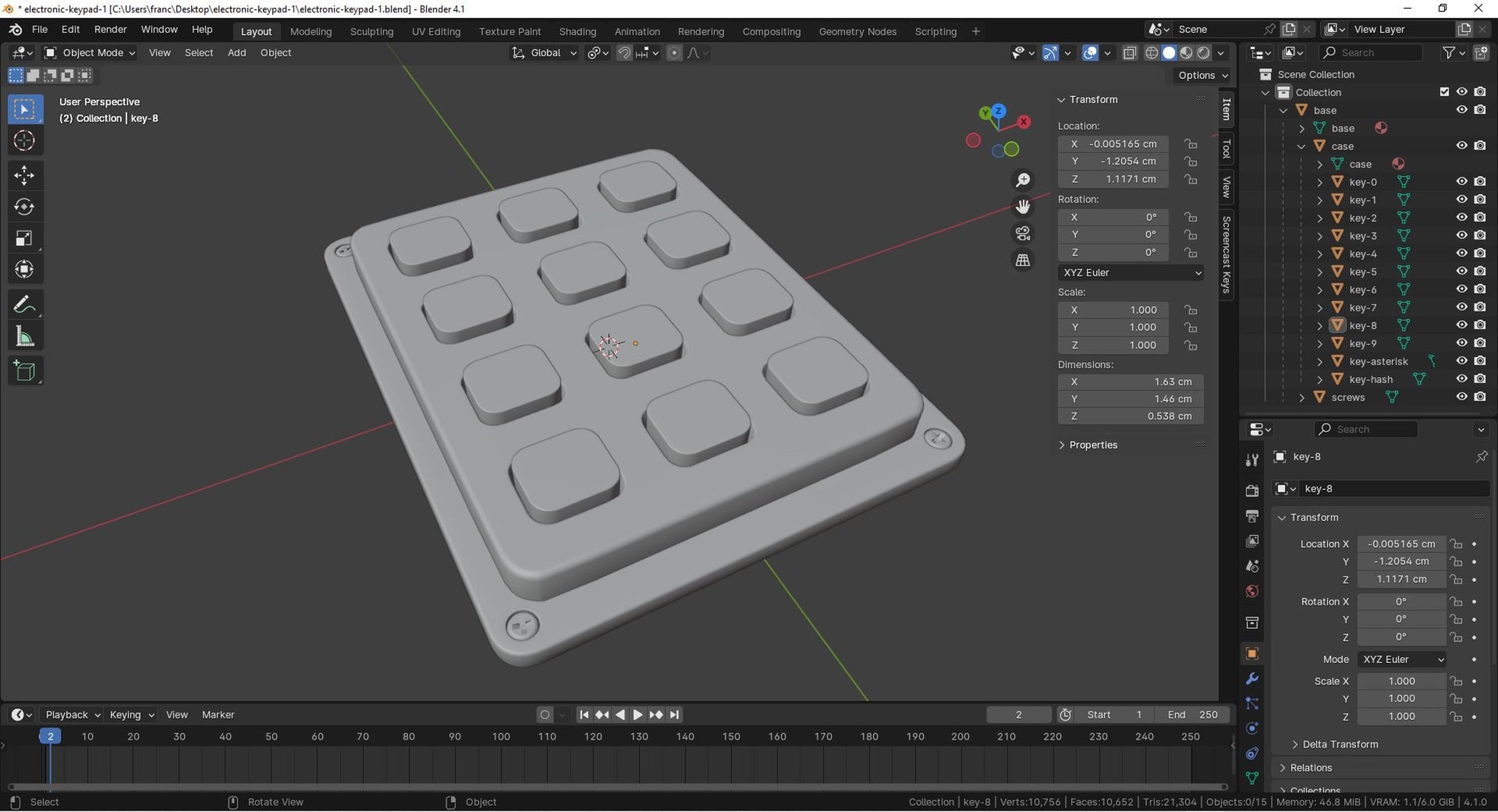 3D Model Electronic Keypad 1 - TurboSquid 2217794