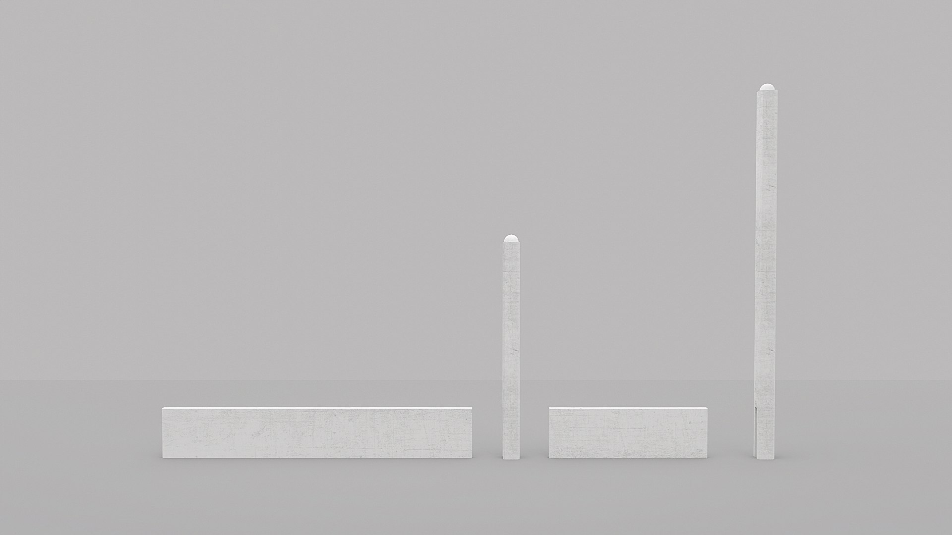 3D Garden Fence Building Kit - White Poles With Half Sphere Top ...