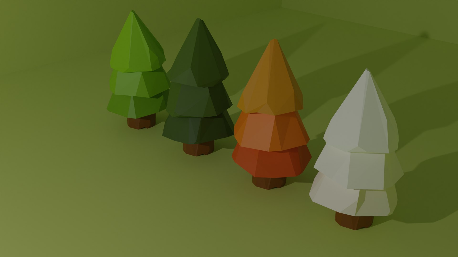 3D Low Poly Fir Trees - Four Season Pack 1 - TurboSquid 1967059
