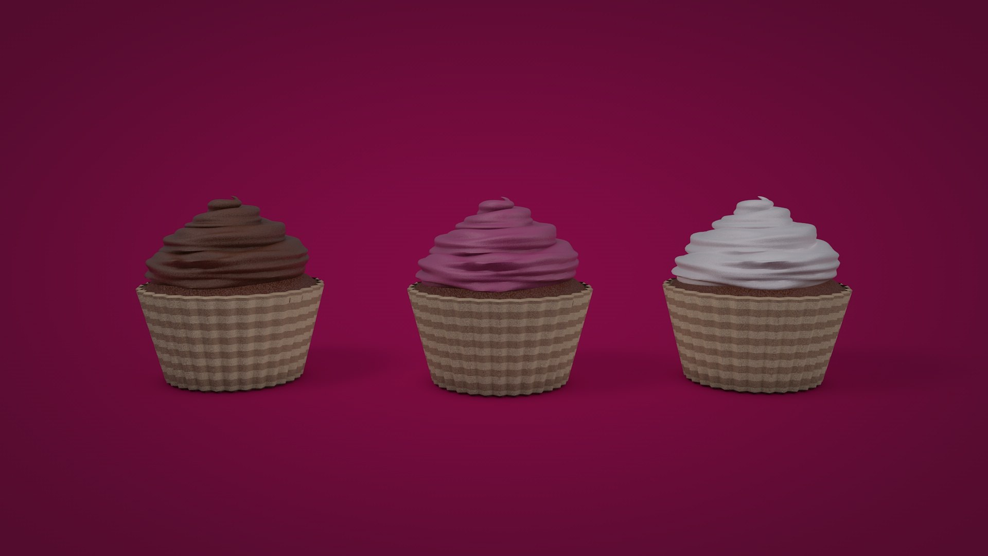Cupcakes Cream Render 3d 3ds