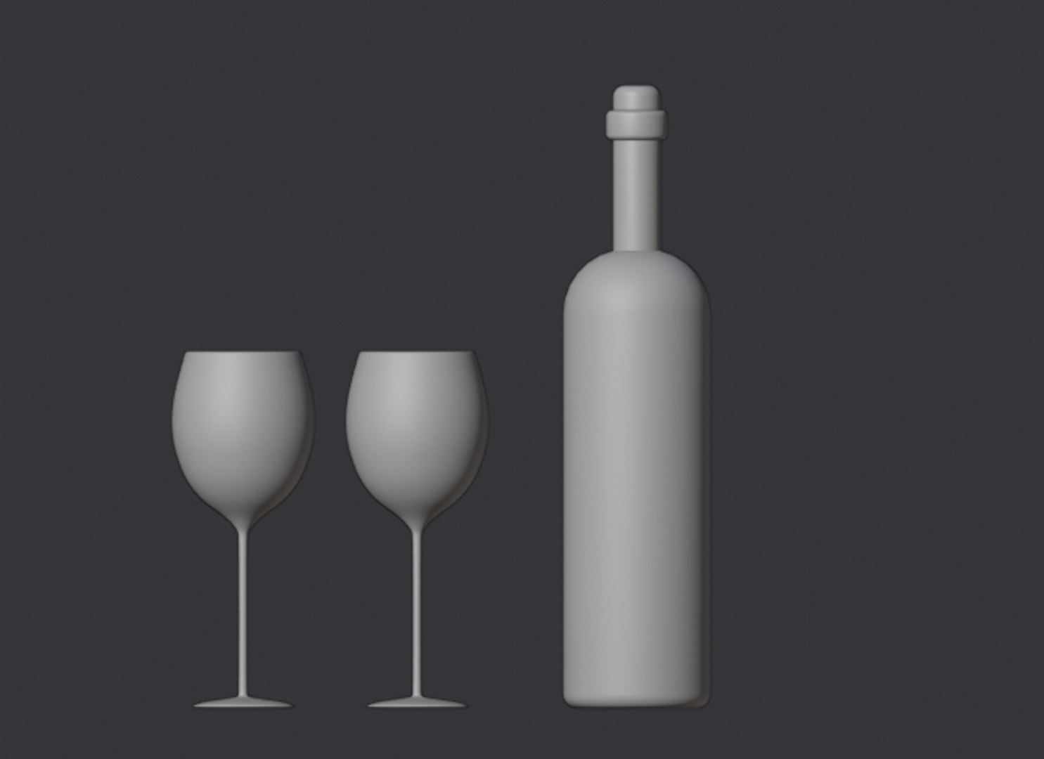 Wine bottle glasses model - TurboSquid 1660998