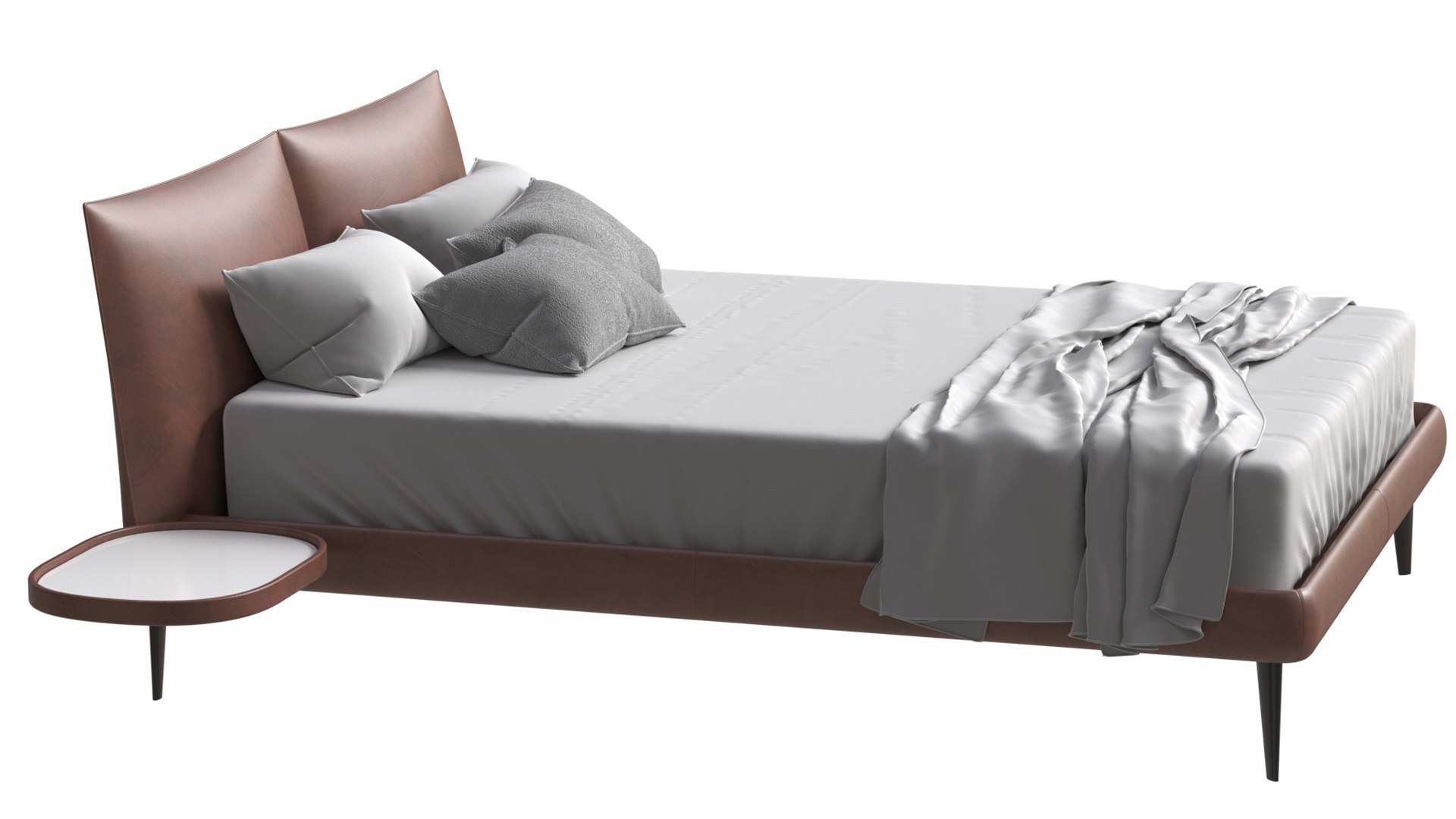 Presotto Siena Double Leather Bed 3D Model - TurboSquid 2378901