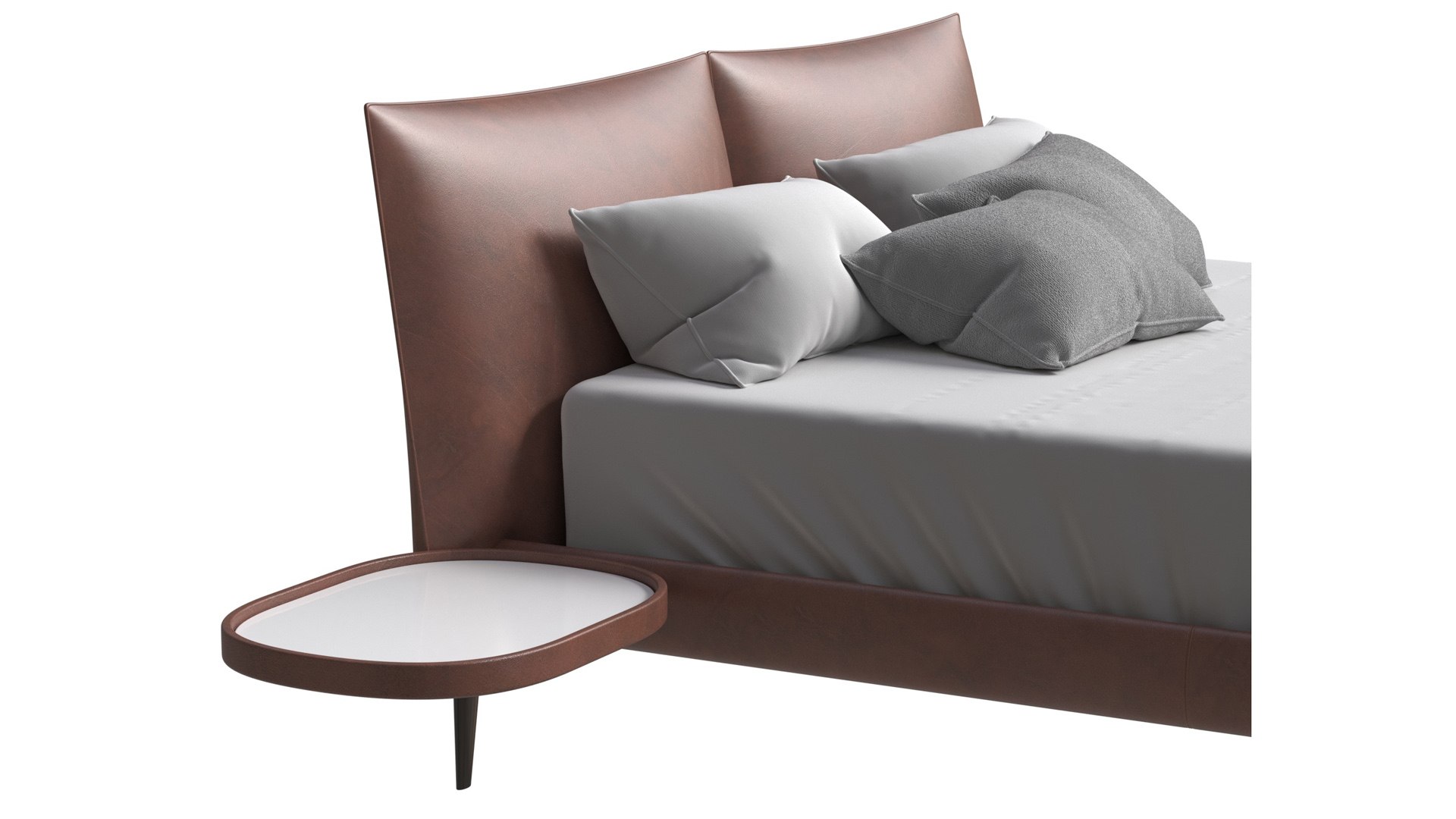 Presotto Siena Double Leather Bed 3D Model - TurboSquid 2378901