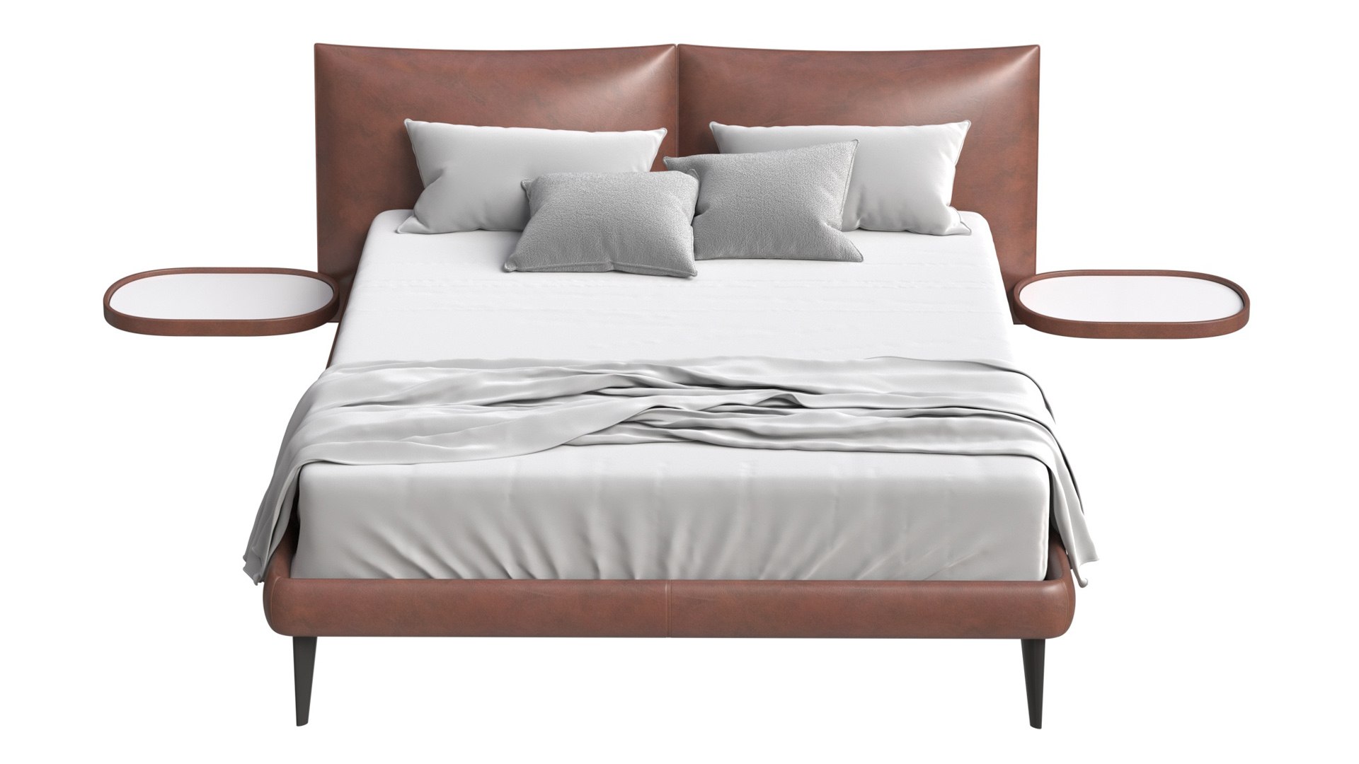 Presotto Siena Double Leather Bed 3D Model - TurboSquid 2378901