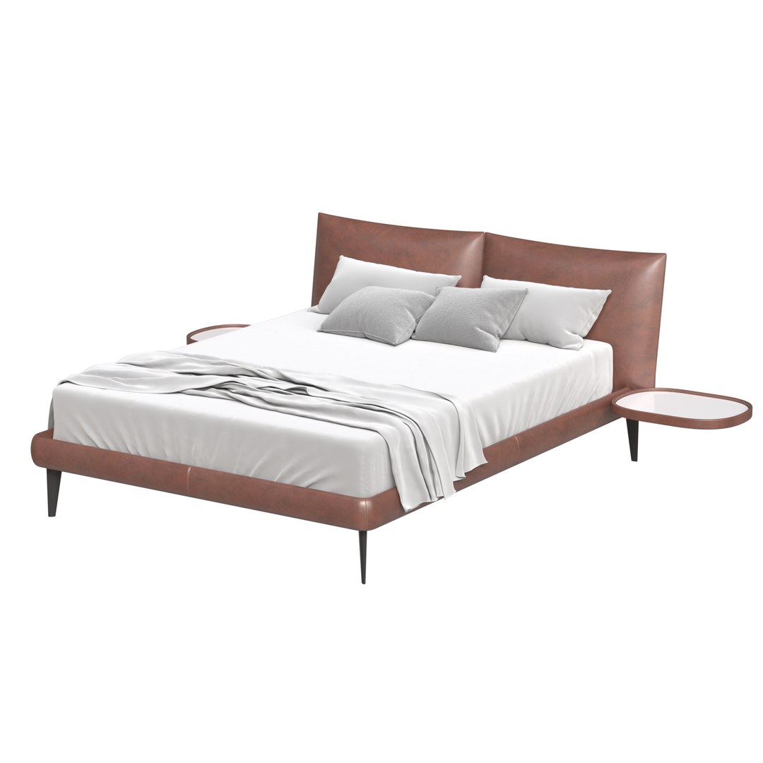 Presotto Siena Double Leather Bed 3D Model - TurboSquid 2378901