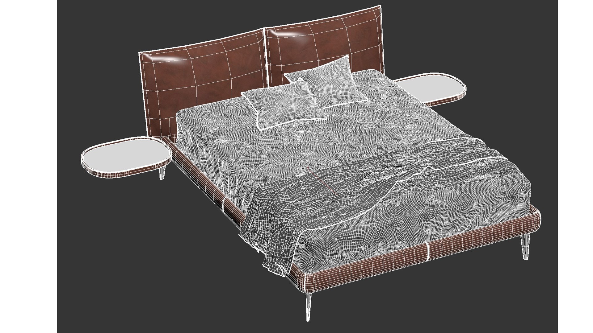 Presotto Siena Double Leather Bed 3D Model - TurboSquid 2378901