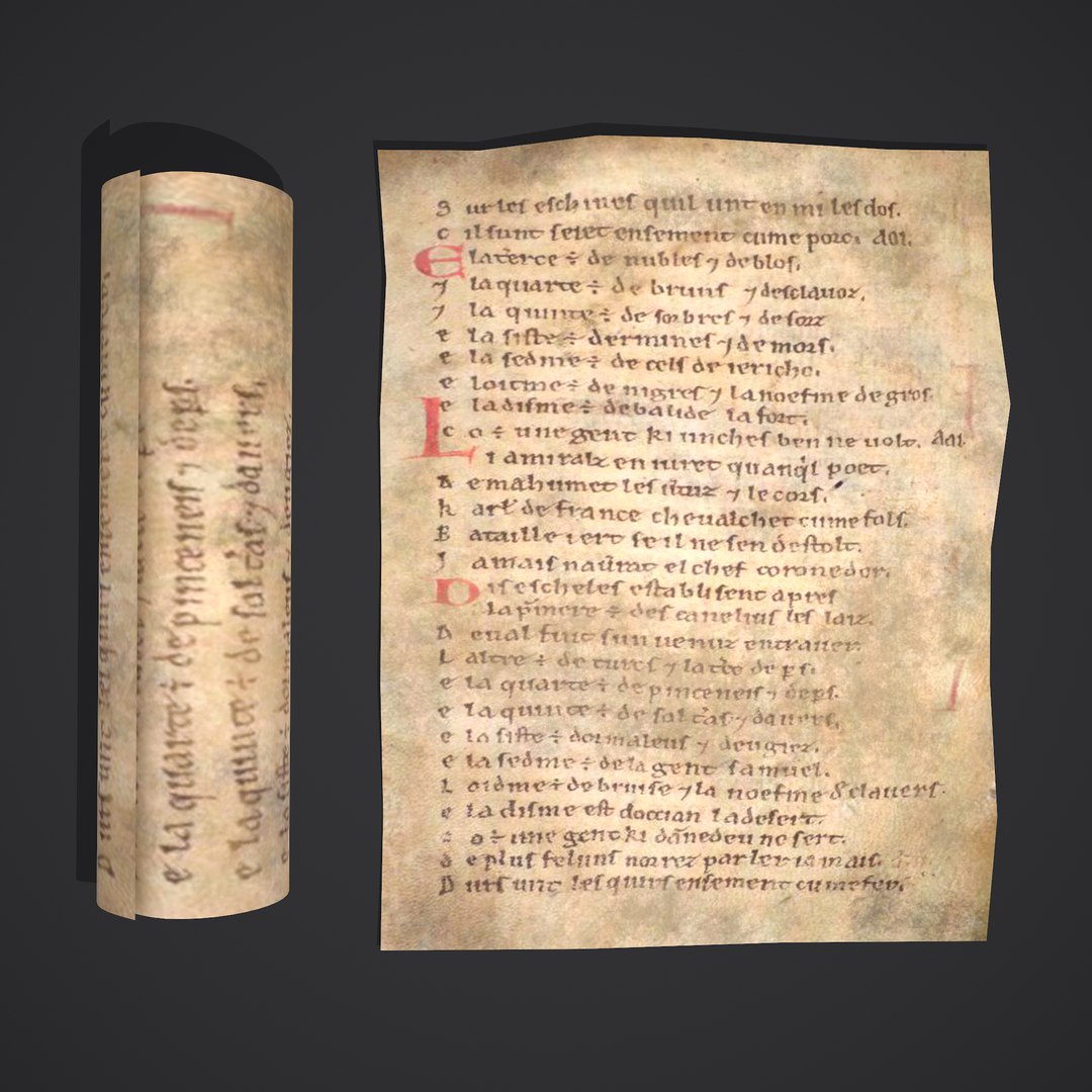 3D Chanson de Roland Page and Scroll - TurboSquid 1731665
