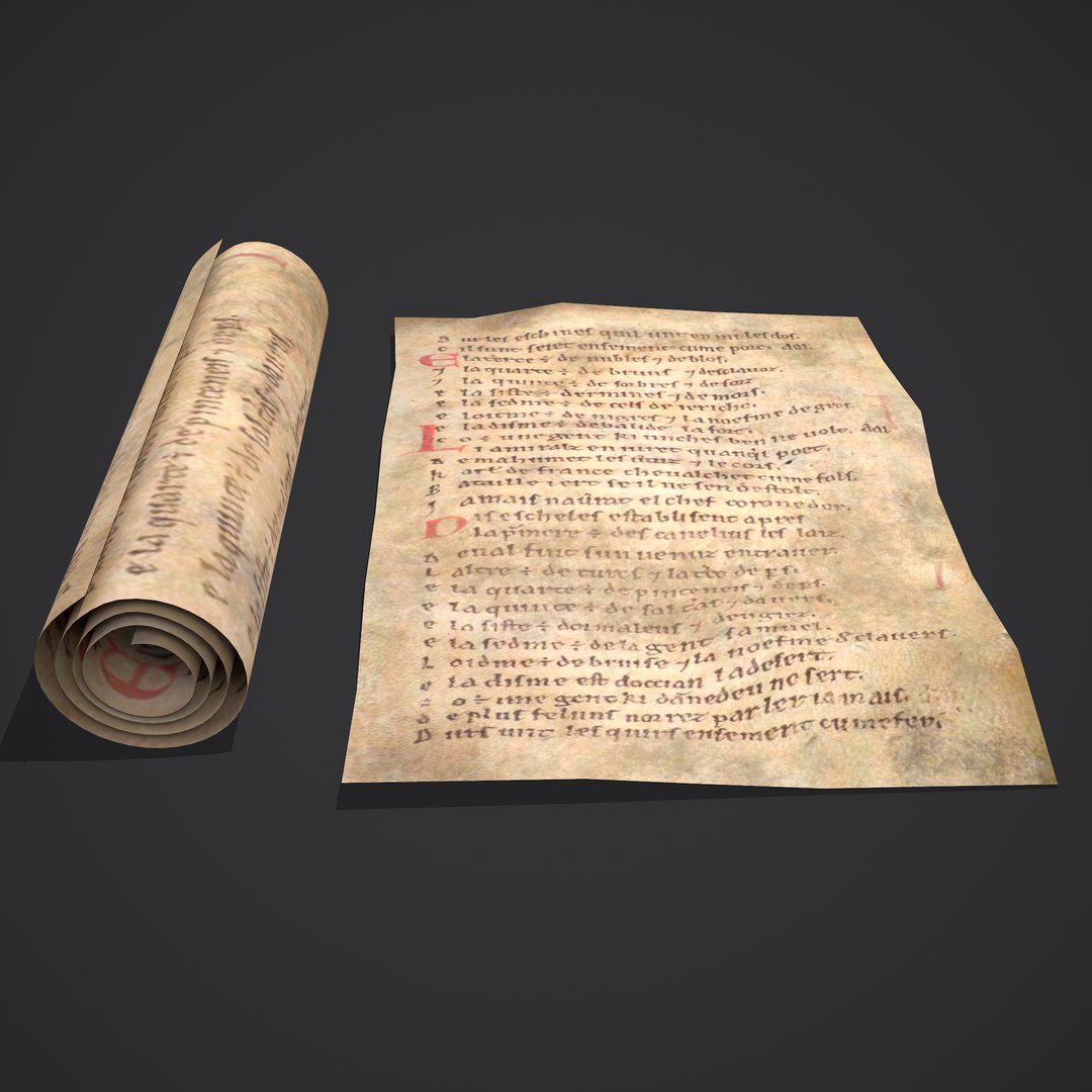 3D Chanson de Roland Page and Scroll - TurboSquid 1731665