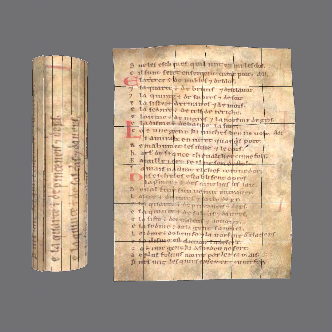 3D Chanson de Roland Page and Scroll - TurboSquid 1731665