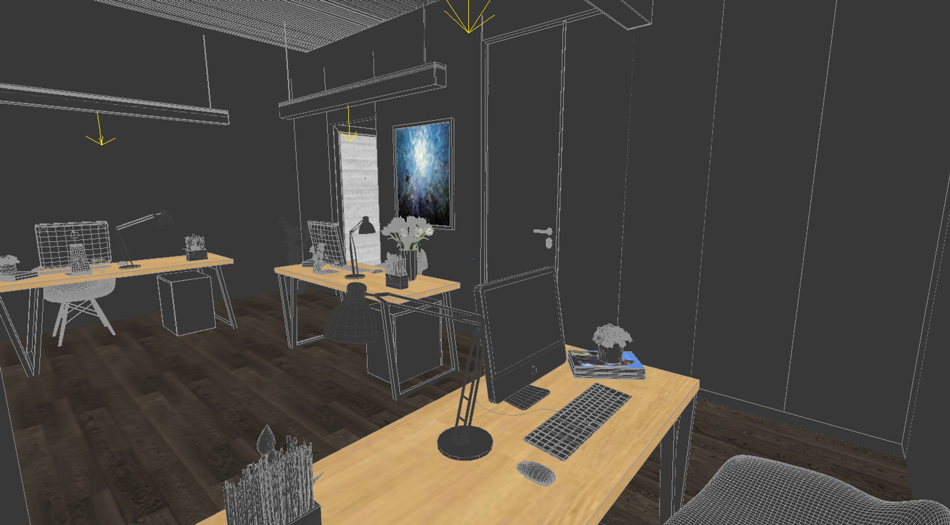 3D Model Office Interior Scene - TurboSquid 1446195