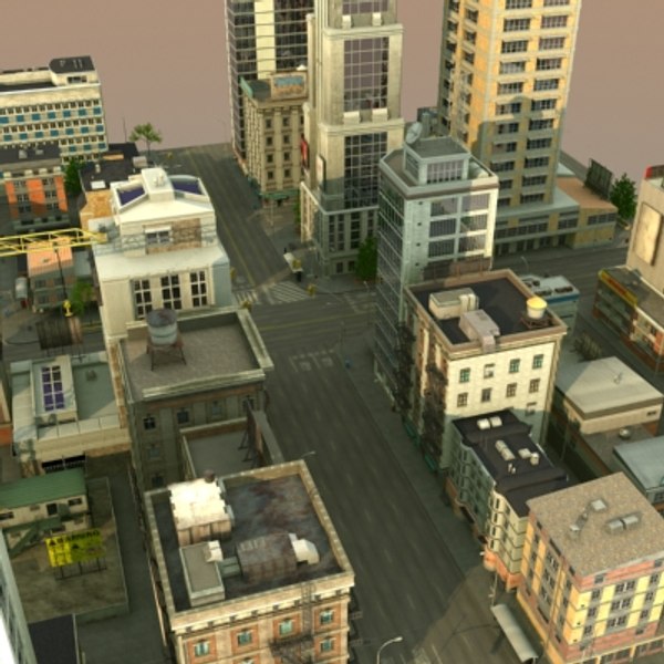 modular city buildings hd 3d max