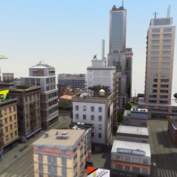 modular city buildings hd 3d max