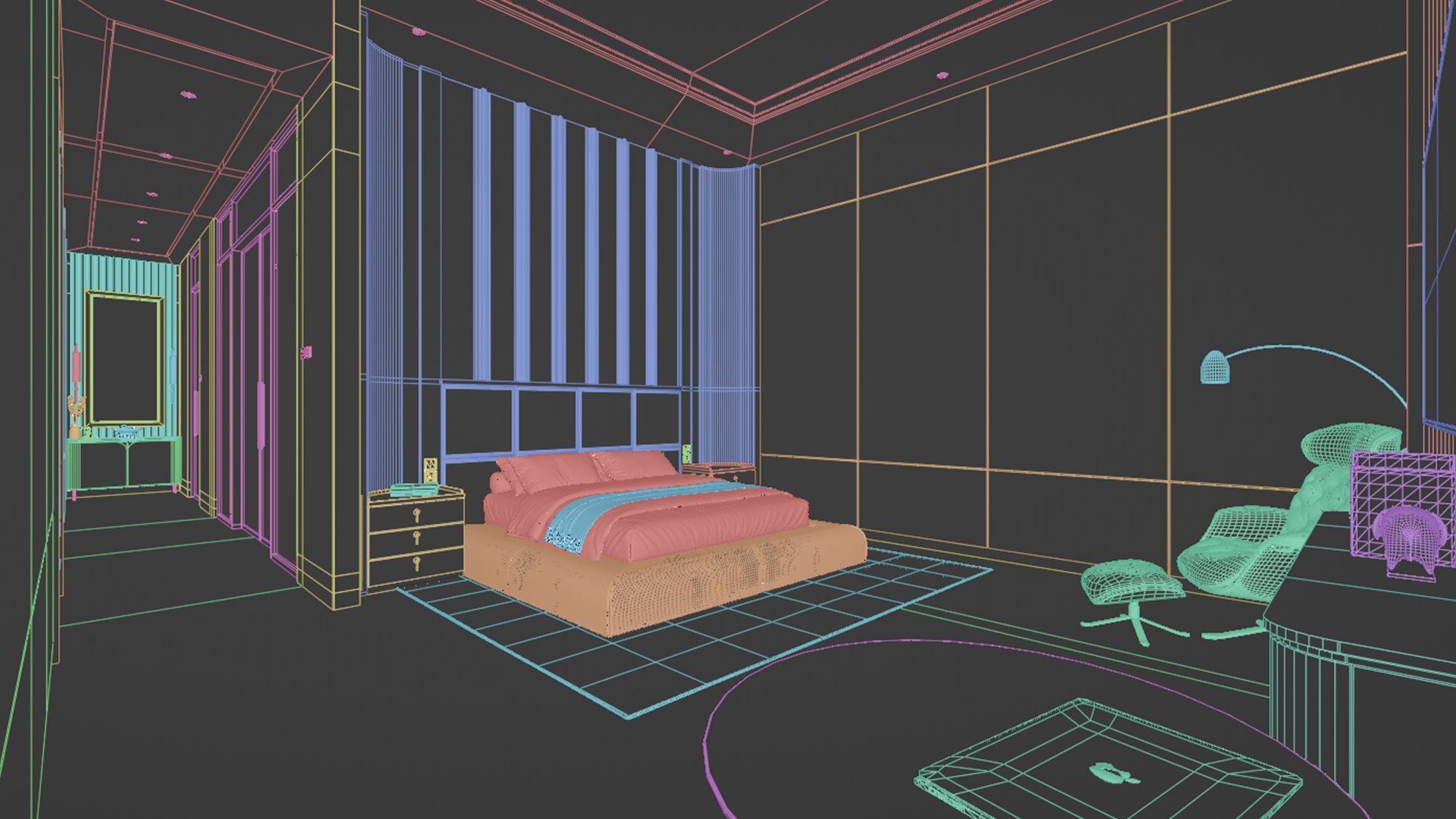 Bedroom - Modern Style Blender - Fbx - Obj 3D Model - TurboSquid 2161772