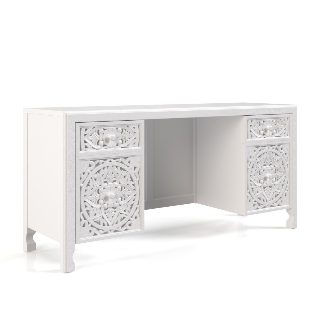 3D Handcarved Lombok Executive Desk PBR Model - TurboSquid 2227618