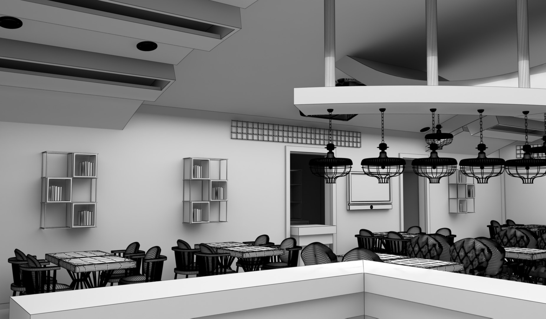 Cafe Interior 3d Max
