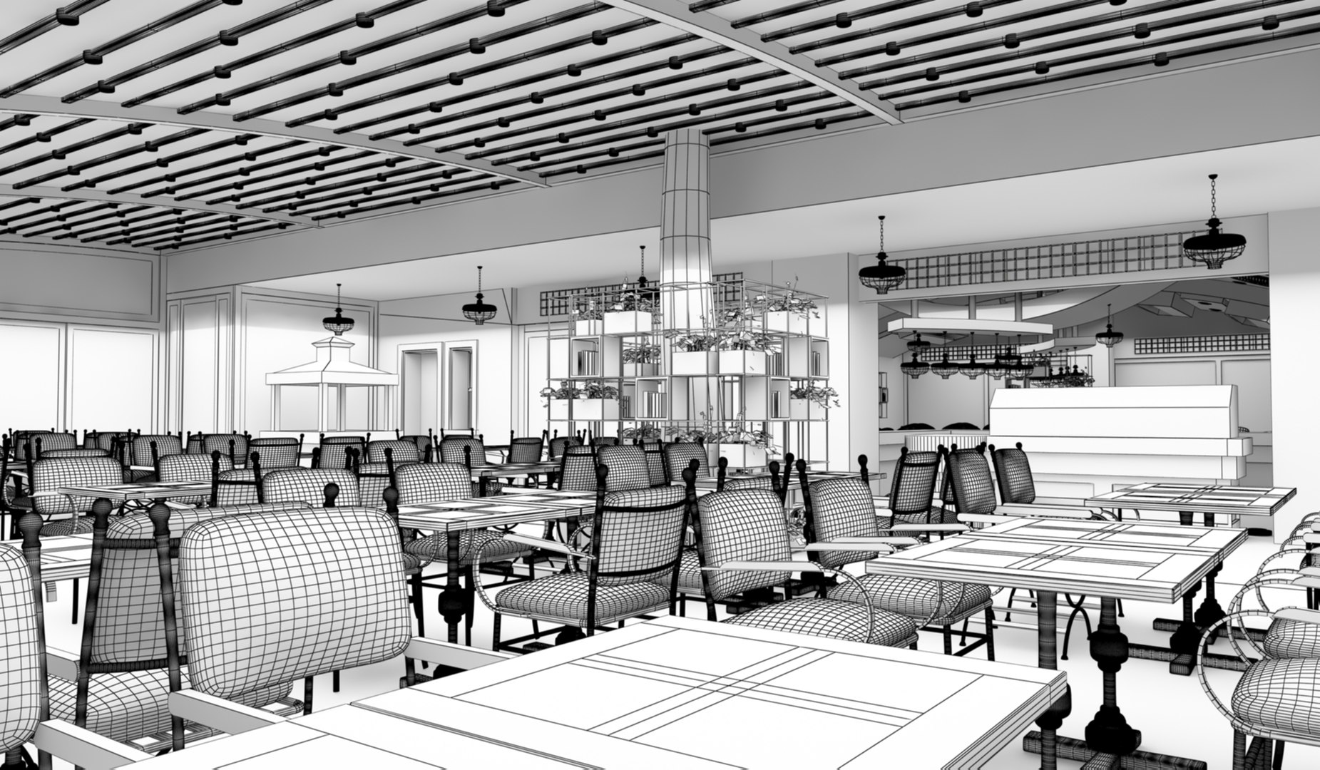 Cafe Interior 3d Max