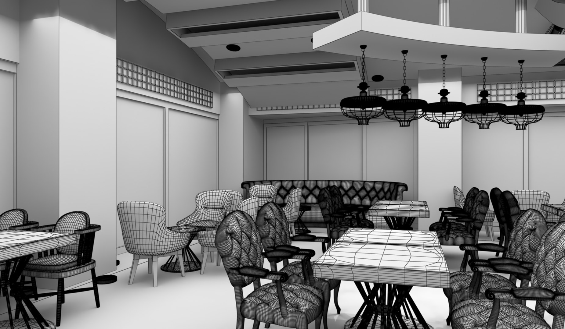 Cafe Interior 3d Max