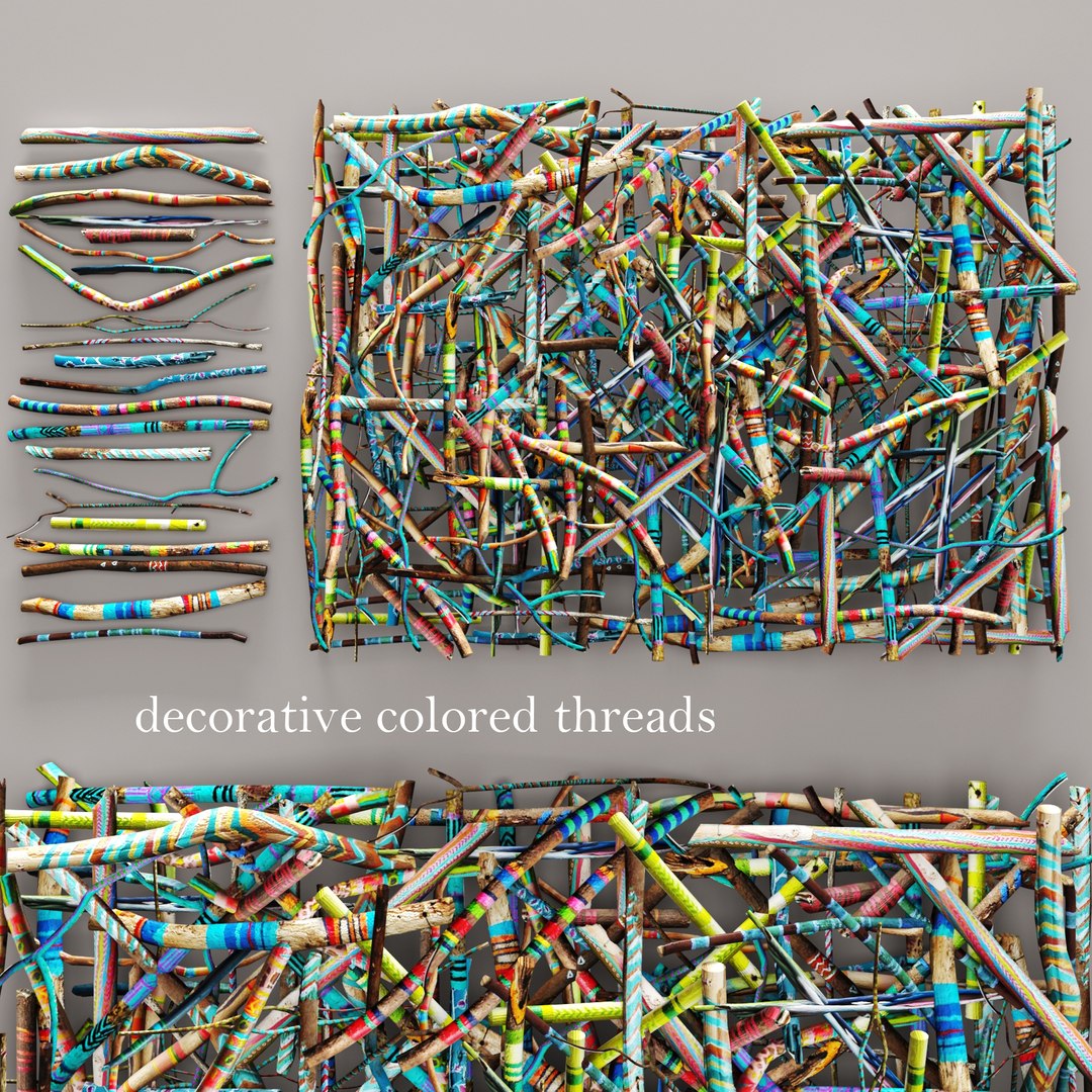 decorative colored threads obj