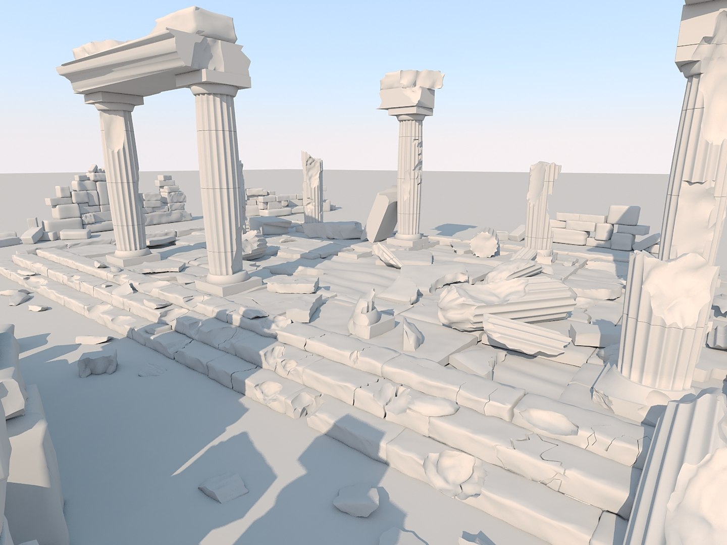 3d Greek Ruins Model