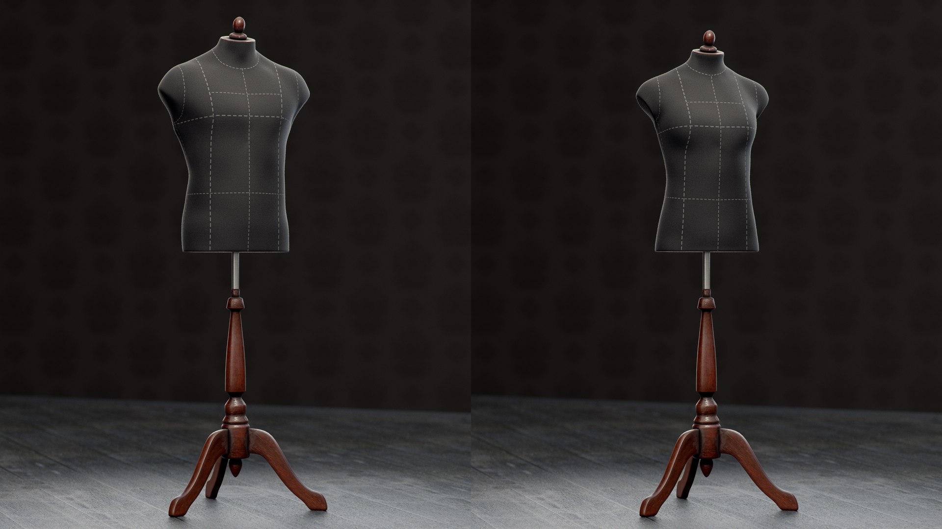 3D Mannequin Male And Female 3d Models For Clothes Presentation ...