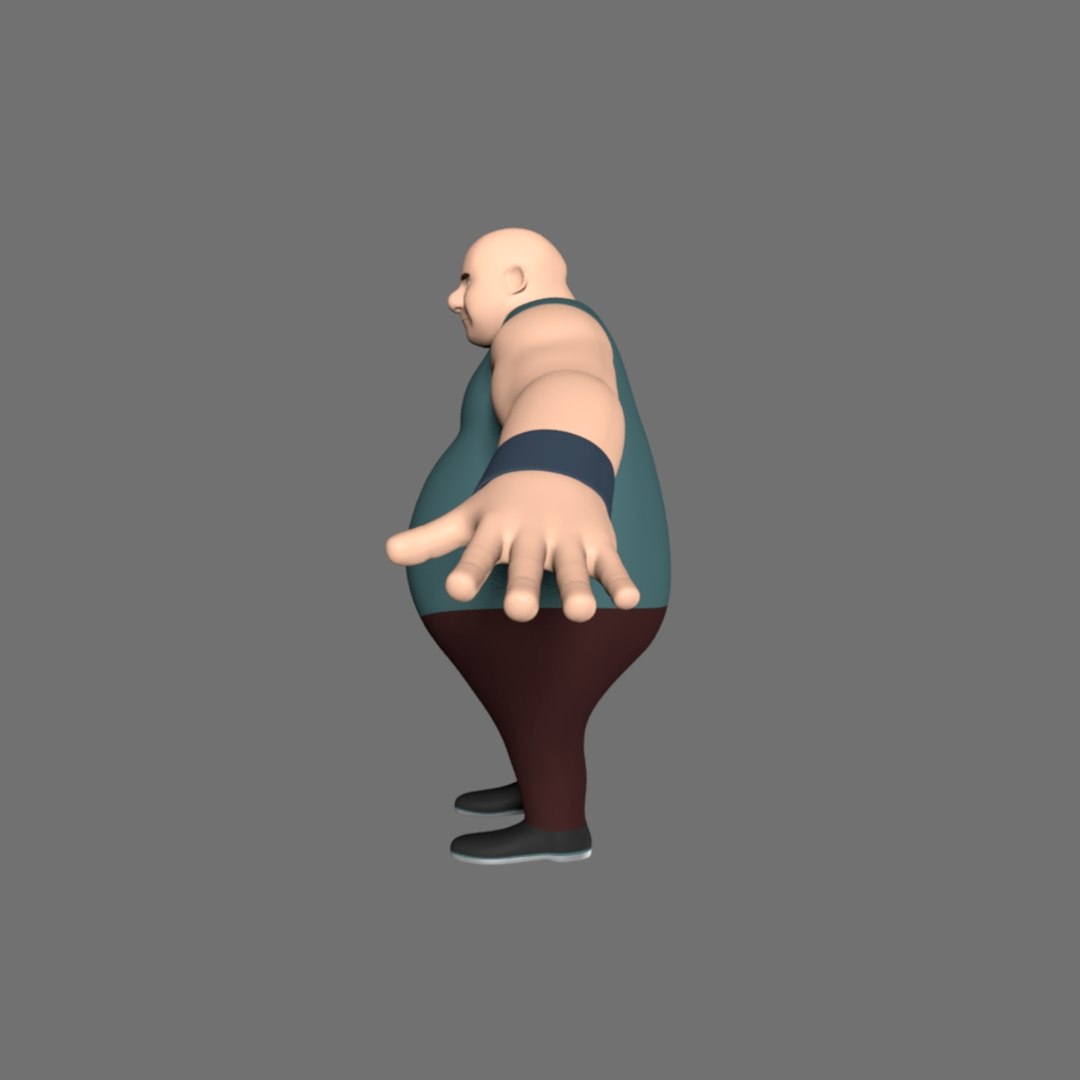 Fat male cartoon 3D model - TurboSquid 1225264