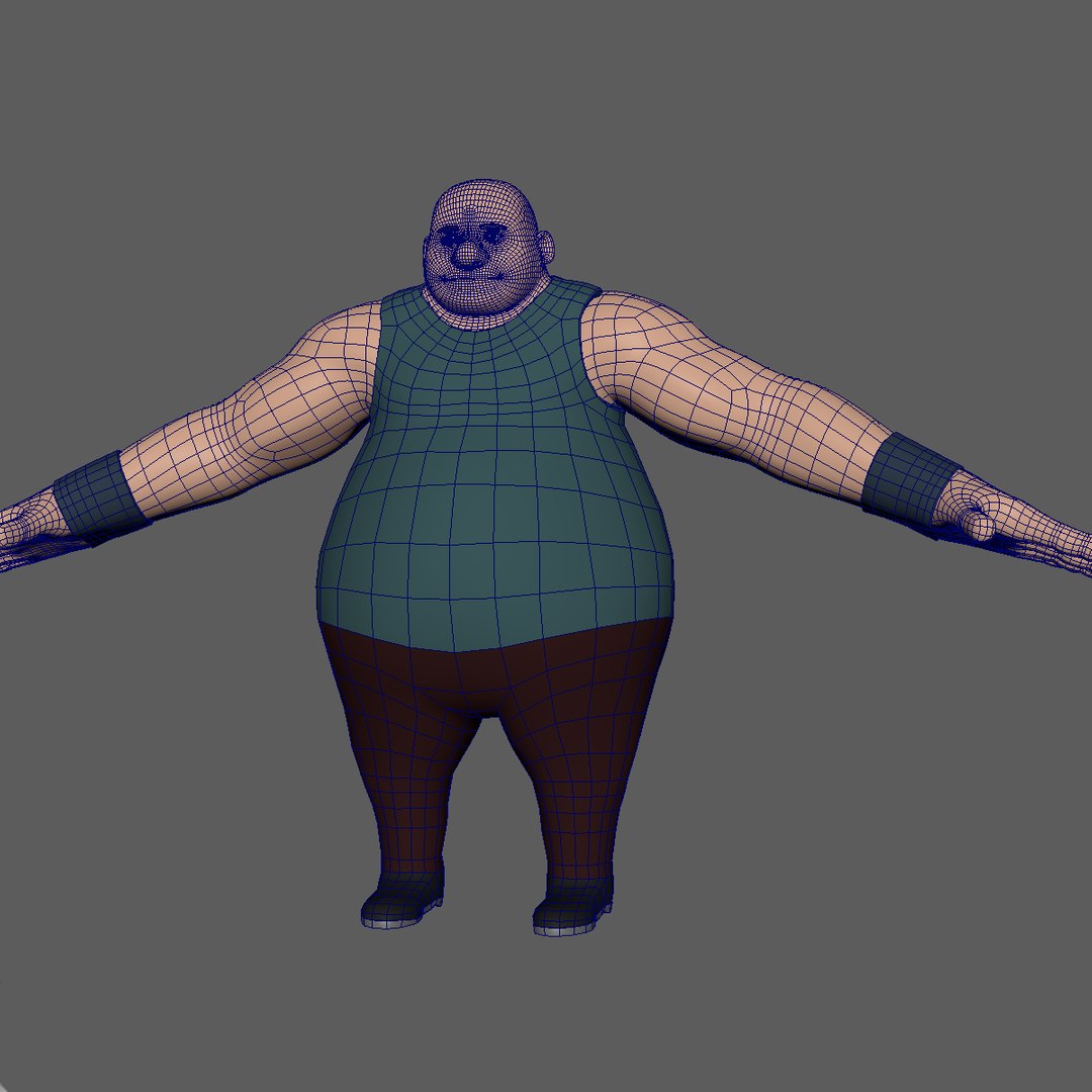 Fat male cartoon 3D model - TurboSquid 1225264