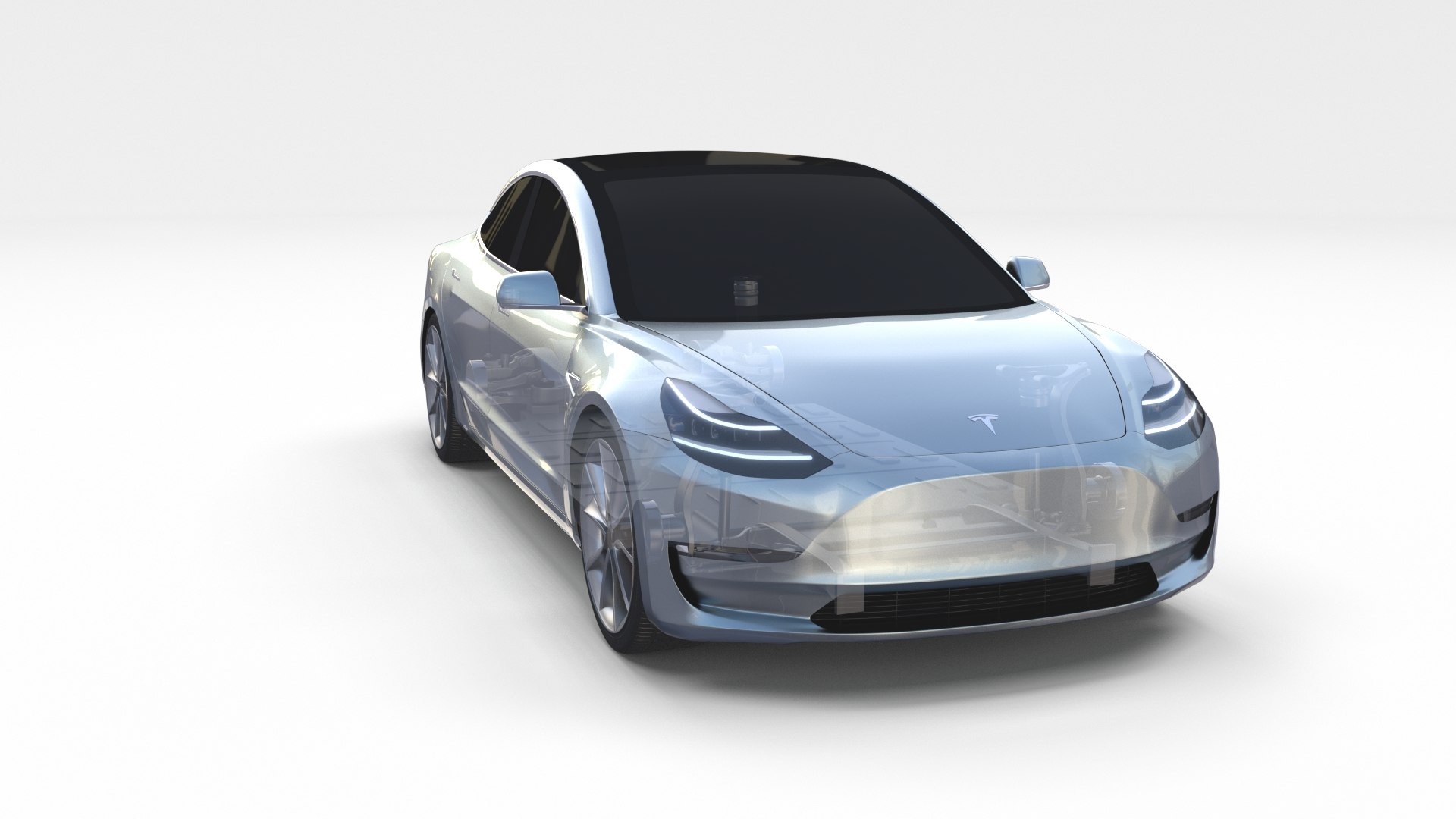 Tesla 3 Chassis 3D - TurboSquid 1565992