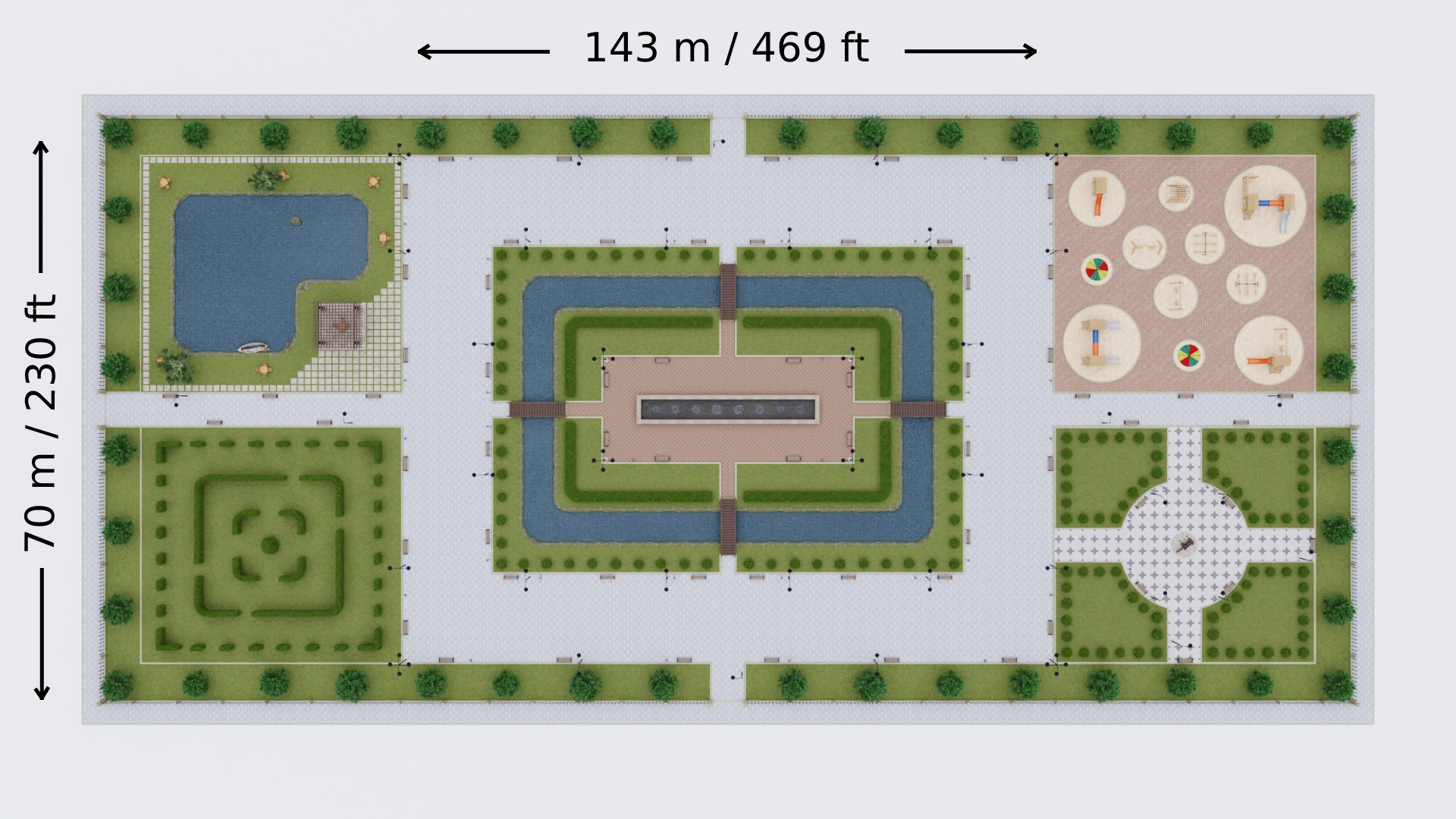 3D Garden Park Modular Model - TurboSquid 1898121