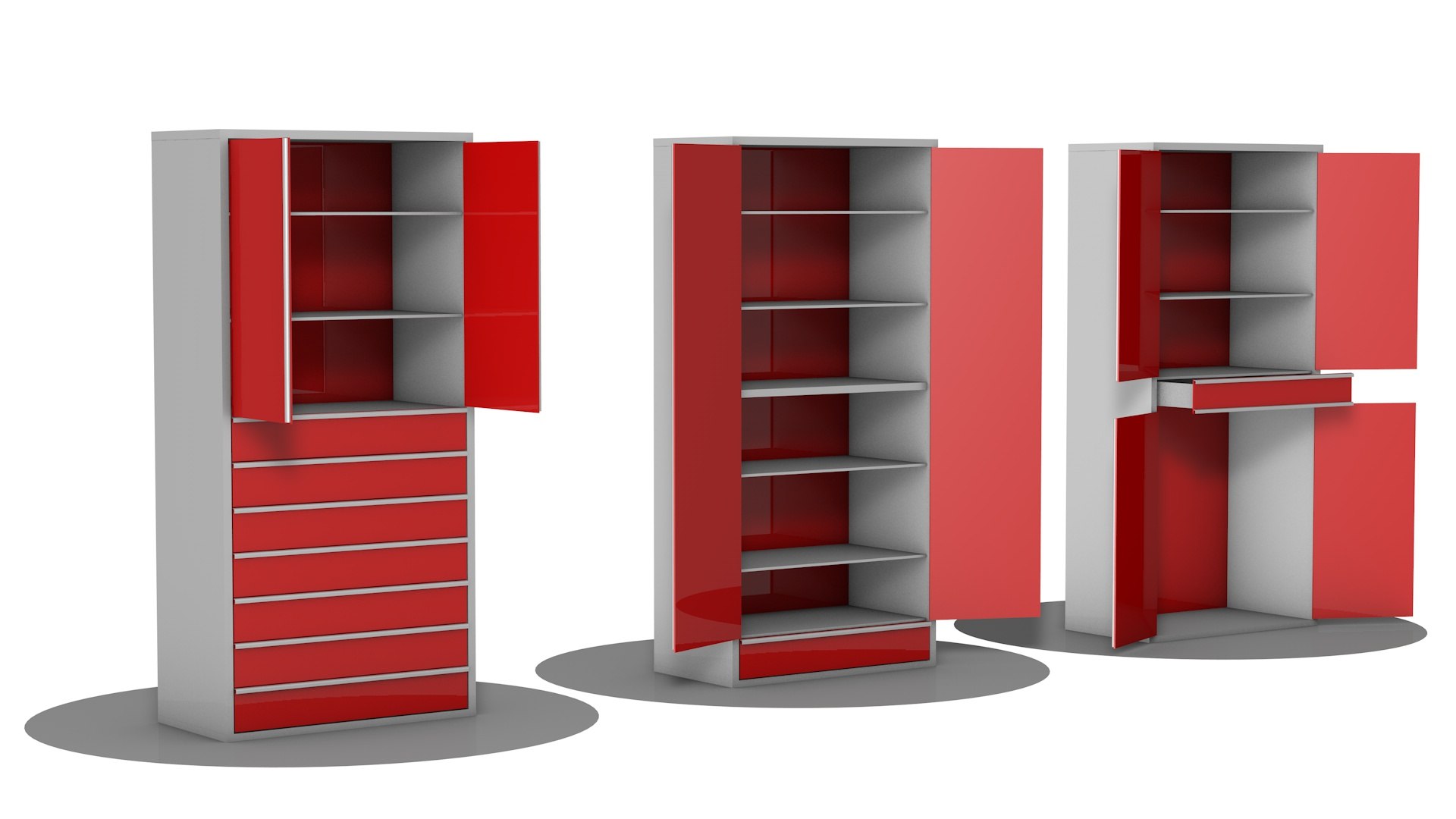 3D Model Three Cabinets Cupboard Garage Furniture - TurboSquid 2111327